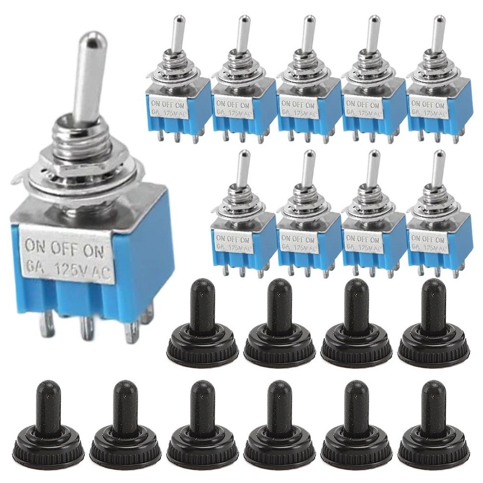Diverse Applications Miniature Toggle Switch Set of 10 with Protection ...
