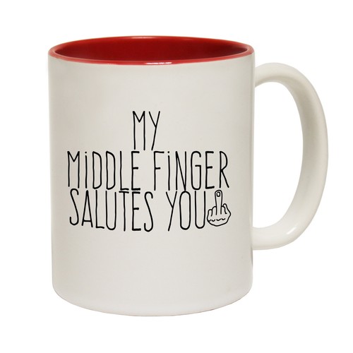Funny Coffee Mug Birthday Birthday GIFT BOXED My Middle Finger Salutes ...