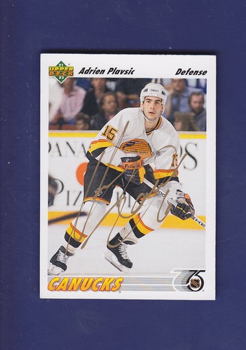 Adrien Plavsic *AUTOGRAPH* 1991-92 Upper Deck UD Hockey #424 (NM ...