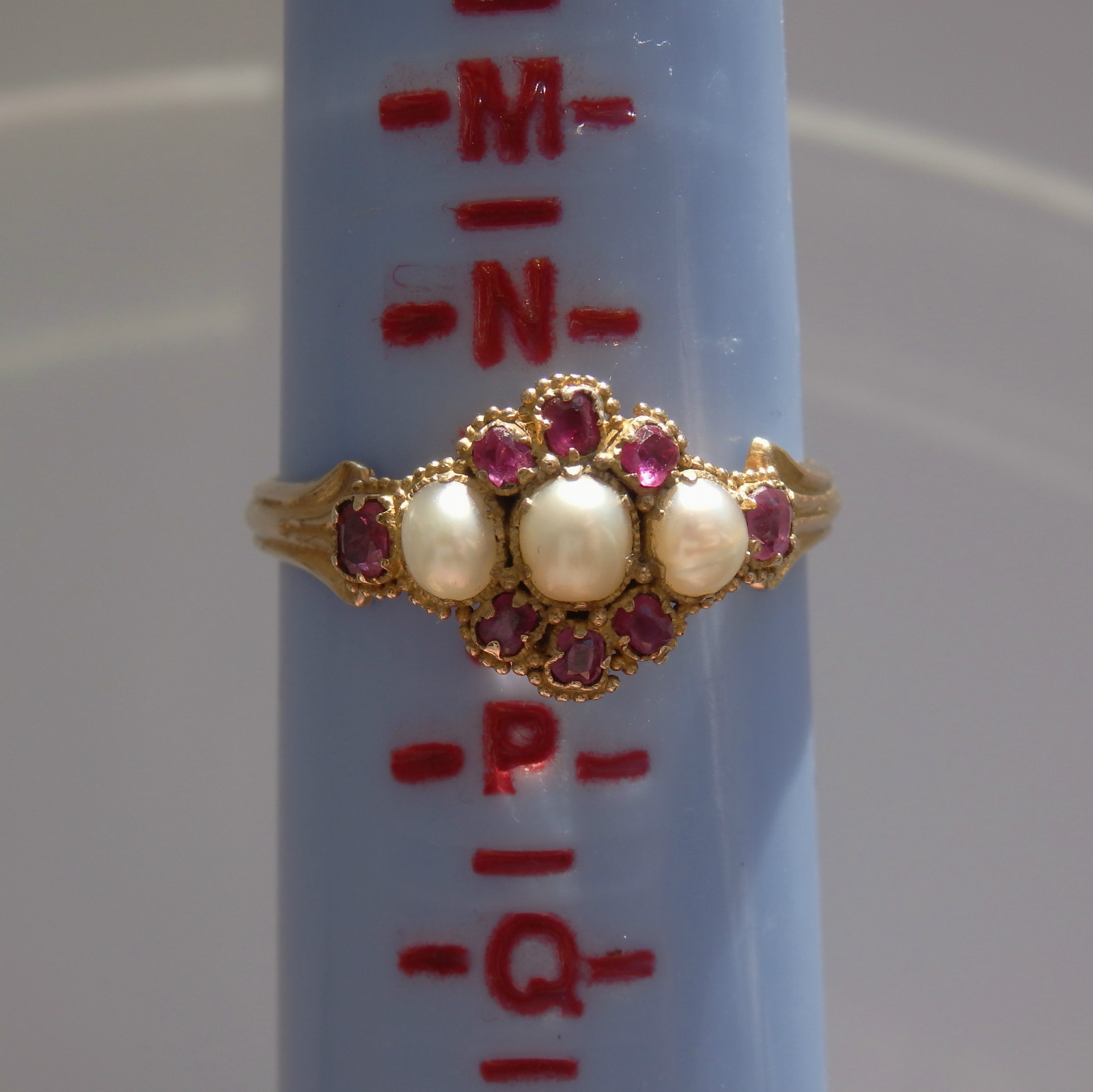 Stunning Antique Victorian 15ct Gold Ruby & Pearl Cluster Ring c1880; UK Size O | eBay