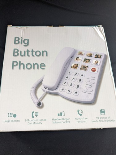 Big Button Phone For Seniors/ Disabled Hands Free Option Extra Loud ...
