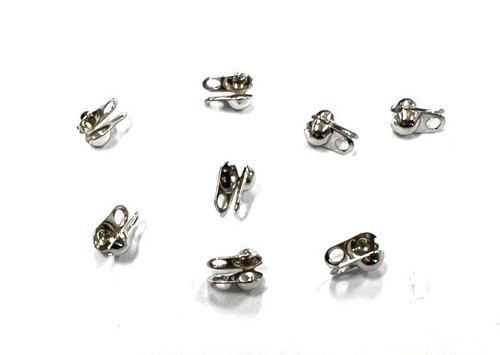 100X OPEN CLAMSHELL CRIMP BEADS TIPS BRASS CORD END KNOT COVER ...