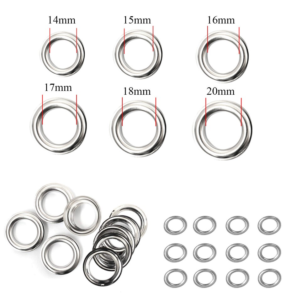 14mm - 20mm Eyelets With Washers Round Iron DIY Tarpaulin Vinyl Banner ...
