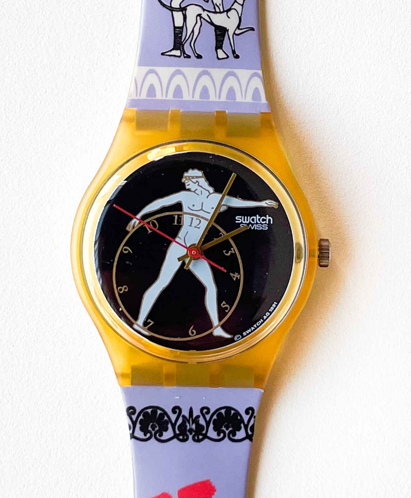 1991 Greek Theme Archery Swiss Swatch Watch - New Bat… - Gem