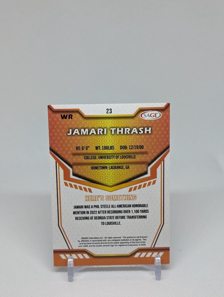 2024 SAGE🔥JAMARI THRASH🔥MINT?!🔥LOUISVILLE🔥ROOKIE RC🔥📈 | eBay