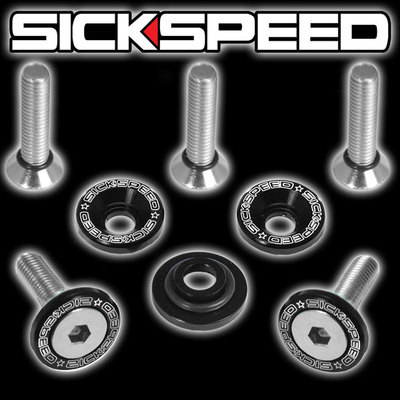 BLACK ANODIZED LOW PROFILE VALVE COVER WASHER KIT W/ GASKETS FOR ENGINE ...