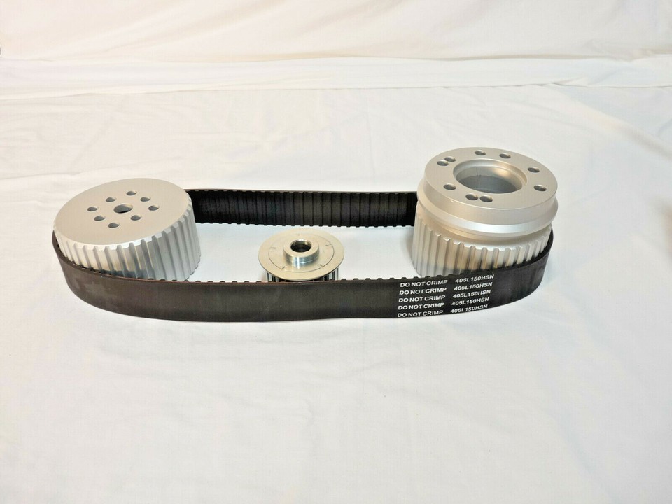 SBC Small Block Chevy Billet Aluminum Gilmer Belt Drive Pulley Kit 305 ...