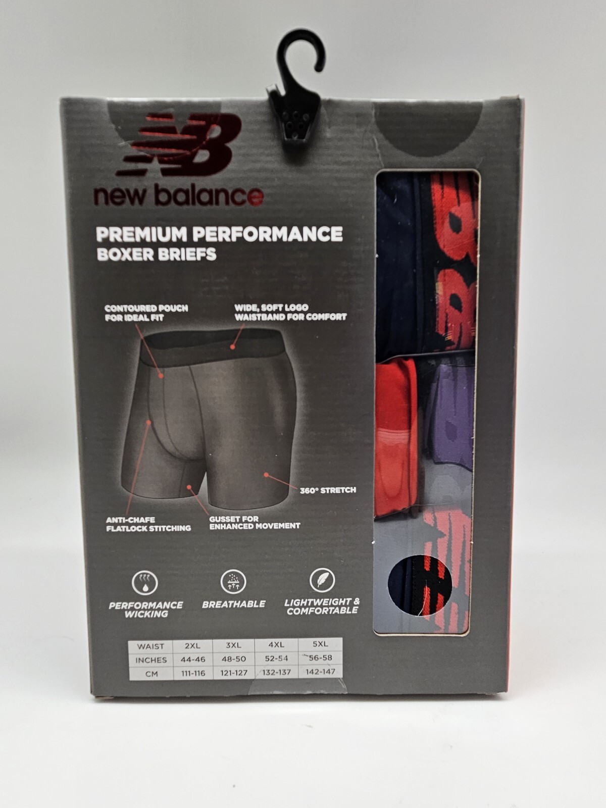 NEW BALANCE 3Pk Performance Boxer Briefs Men's Big&Tall 2X 3X 4X ...