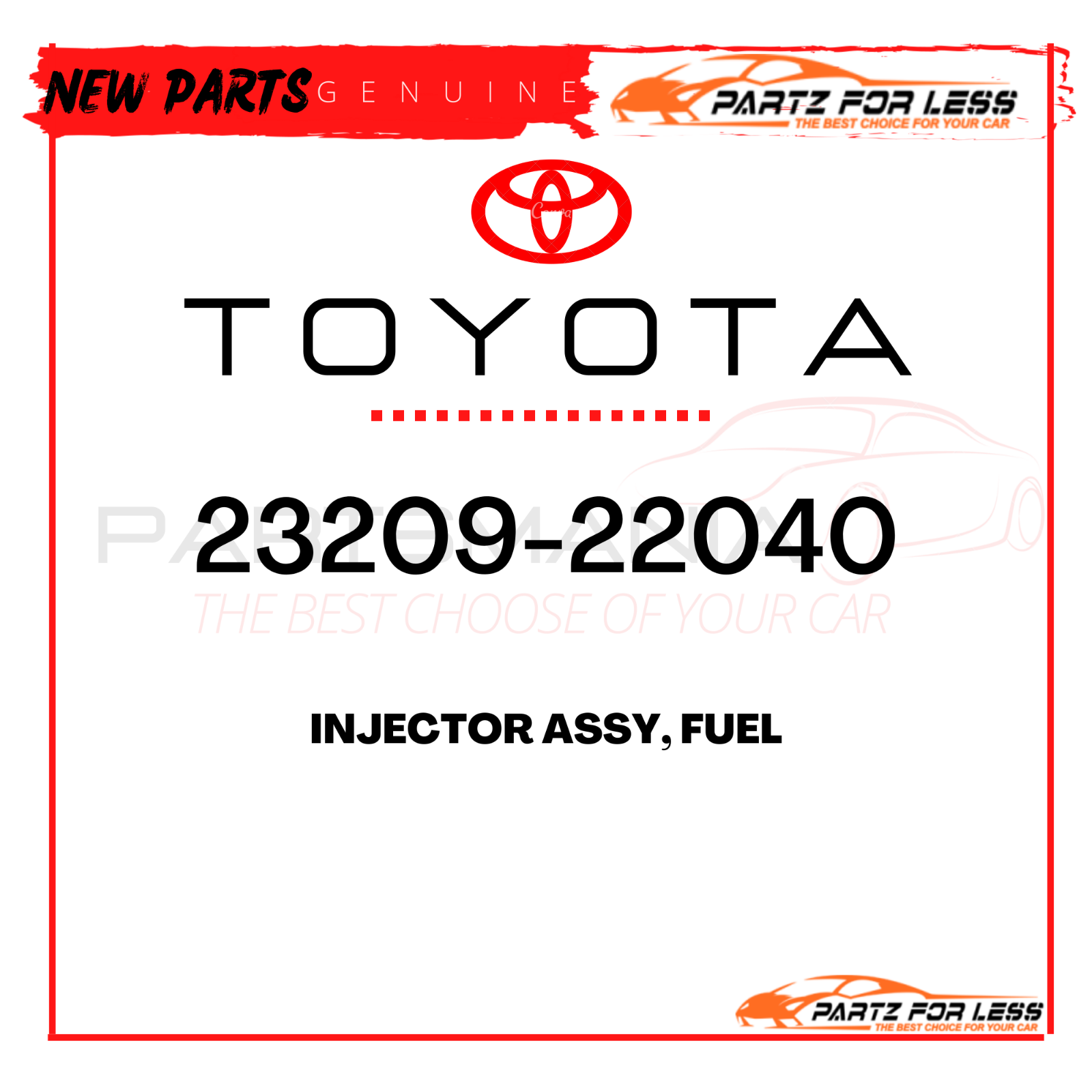 23209-22040 TOYOTA GENUINE INJECTOR ASSY, FUEL 2320922040 NEW OEM | eBay