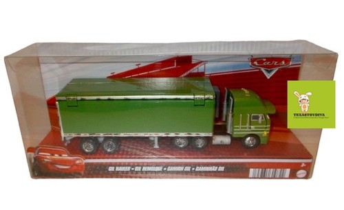 Disney Pixar Cars GIL HAULER 1:55 Green Semi Truck Transporter Mattel ...