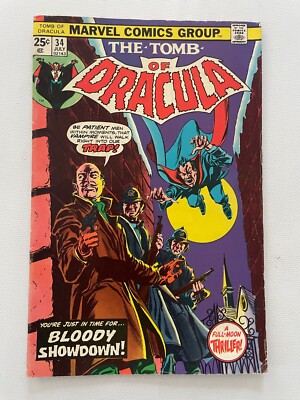 Tomb Of Dracula # 34 FN Marvel Comic Book Vampire Horror Monster Blade ...