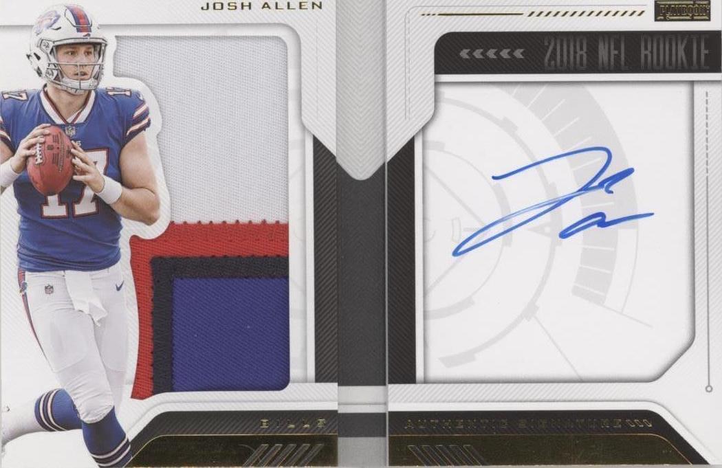 2018 Panini Playbook - Rookie Playbook Jersey Autograph Josh Allen #206 ...