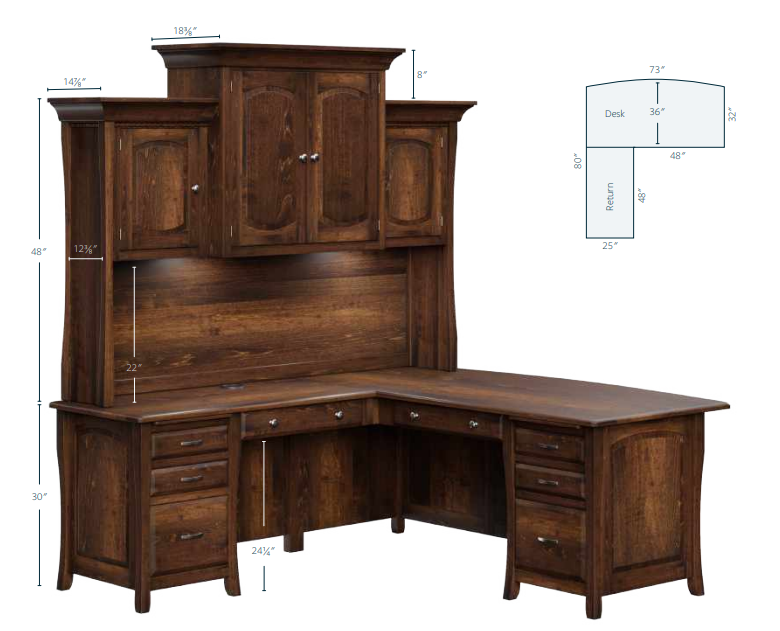 Solid Oak Desk With Hutch Amish Belmont Solid Wood Corner L Desk