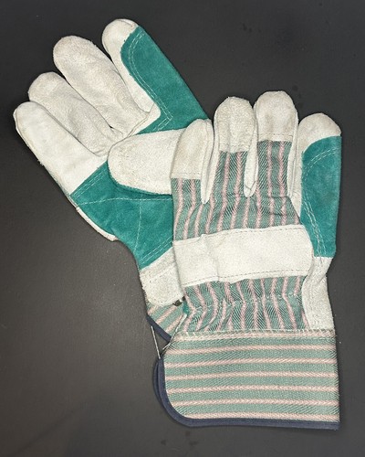 XL Series 413 Gray/Green Split Cowhide Palm Safety Cuff Body Guard ...