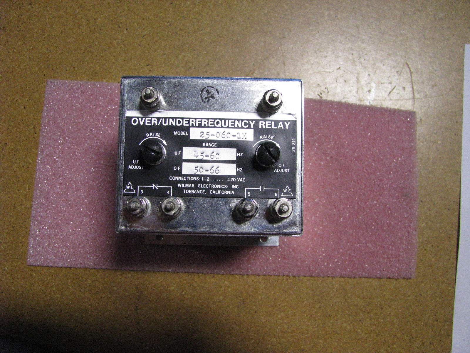 WILMAR OVER / UNDER FREQUENCY RELAY # 25-060-1X NSN: 5945-01-185-9377 ...
