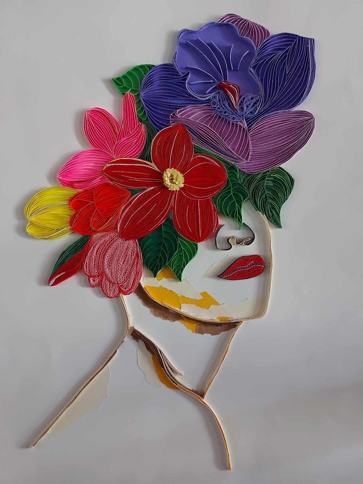 The Flower Lady Paper Quilling wall art /Framed /Quilling wall hanging ...