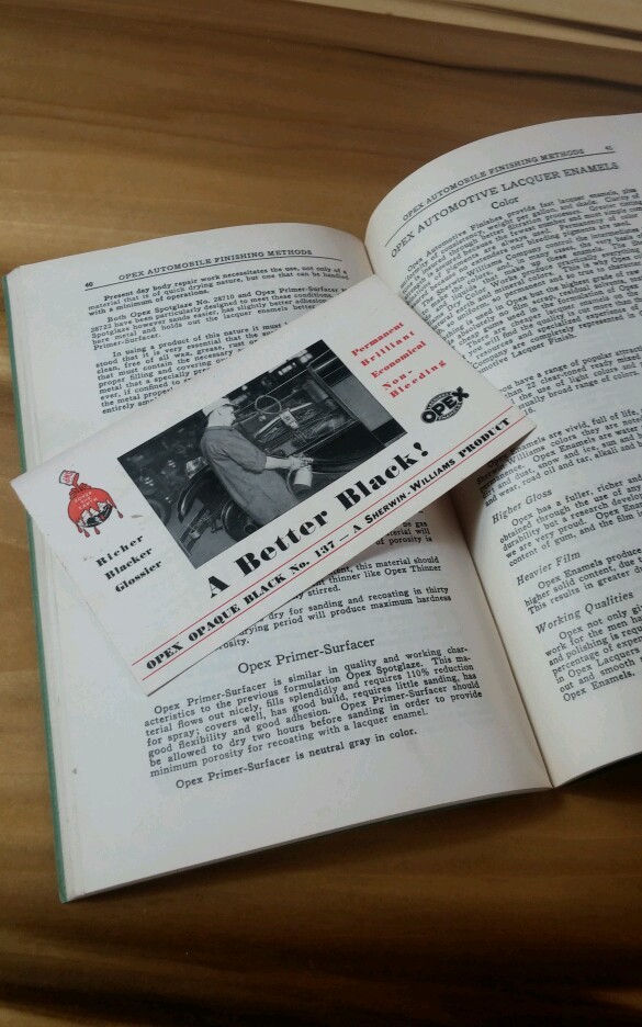 1935 Vtg SHERWIN WILLIAMS AUTOMOBILE Paint Methods BOOK ORIGINAL Opex ...