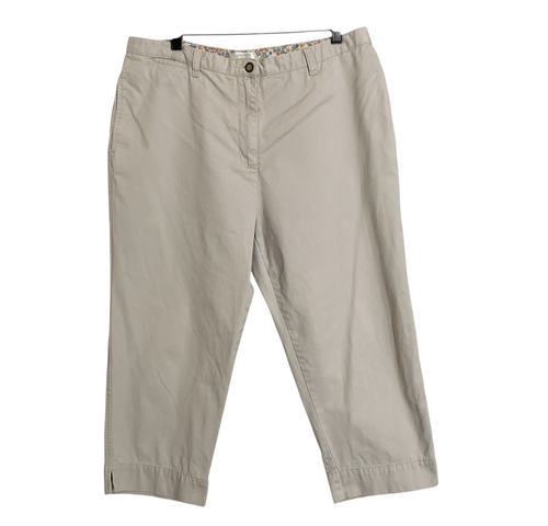 Christopher & Banks Capri Crop Pants Womens 16 Tan Beige Khaki Chino ...