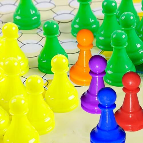 LCPQMZGH 120 PCS 1 INCH Plastic Pawn Chess Pieces Multicolor Board ...