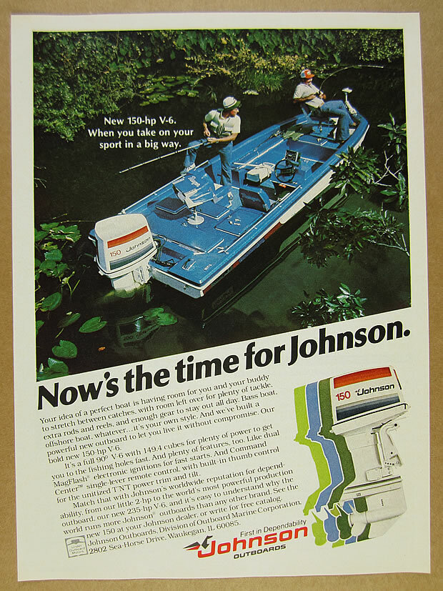 1978 Johnson 150 outboard motor Ranger Bass Boat photo vintage print Ad | eBay