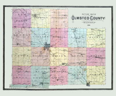 1896 Map of Olmsted County Minnesota | eBay