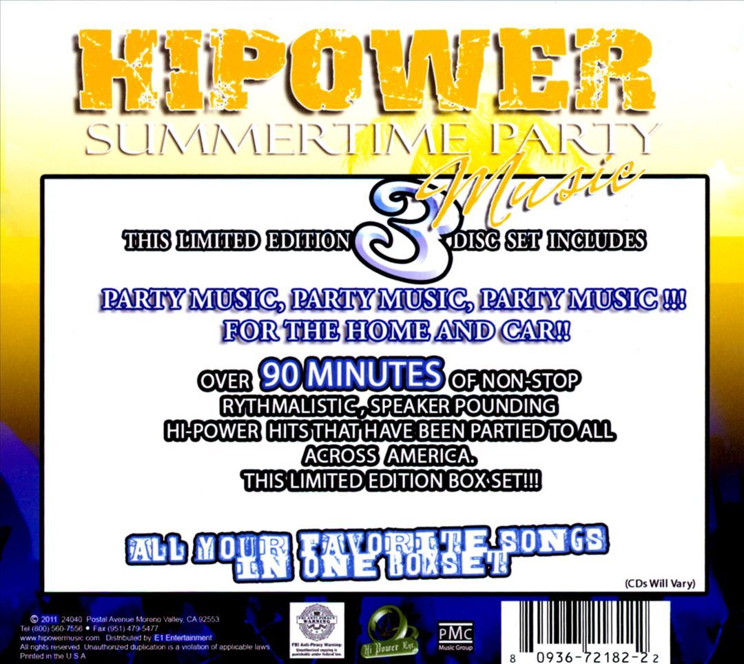 VARIOUS ARTISTS HI POWER ENTERTAINMENT PRESENTS: SUMMERTIME PARTY MUSIC ...