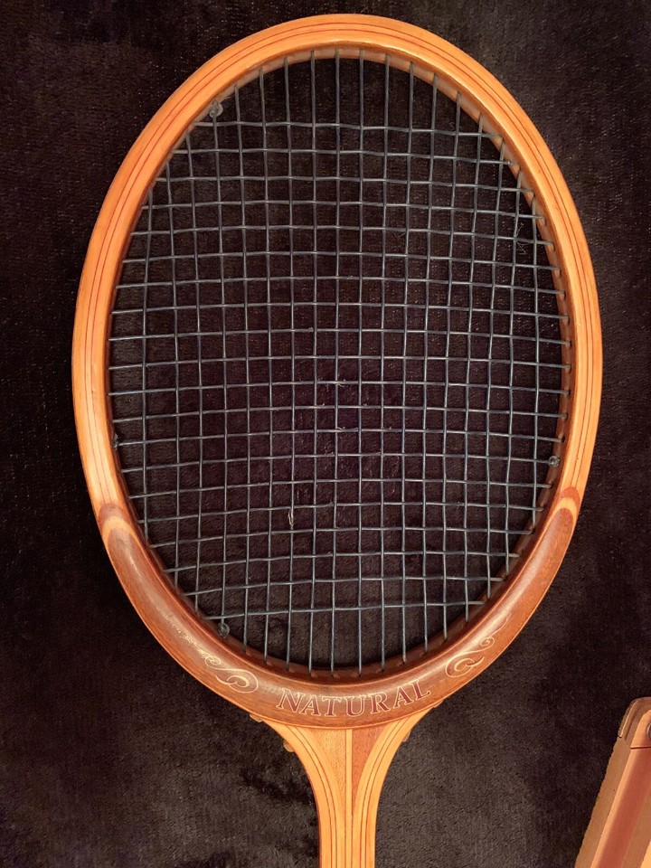 SPALDING NATURAL Wood Tennis Racquet With Head Guard - Made In BELGIUIM ...