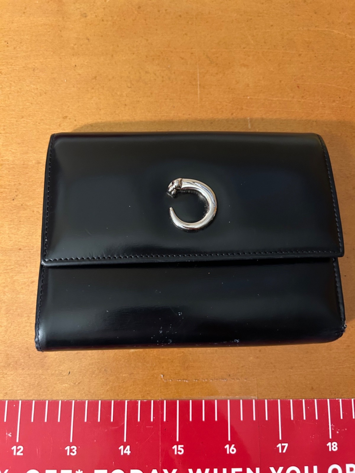 CARTIER Vintage Panthere Panther Leather Wallet Trifo… - Gem