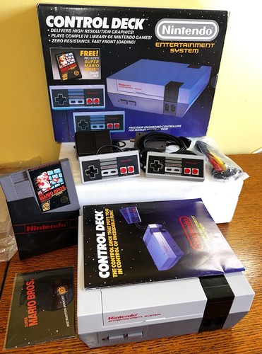 1986 Nintendo NES CONTROL DECK Super MARIO Bros. BOX Set SERVICED ...