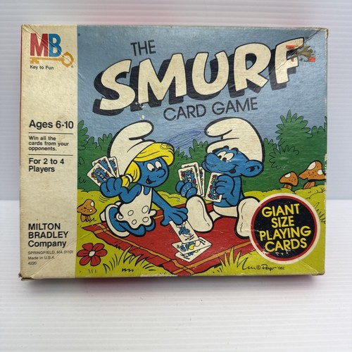 The Smurf Card Game ~ 35 play cards & Box by ~ Milton Bradley ~ Used ...