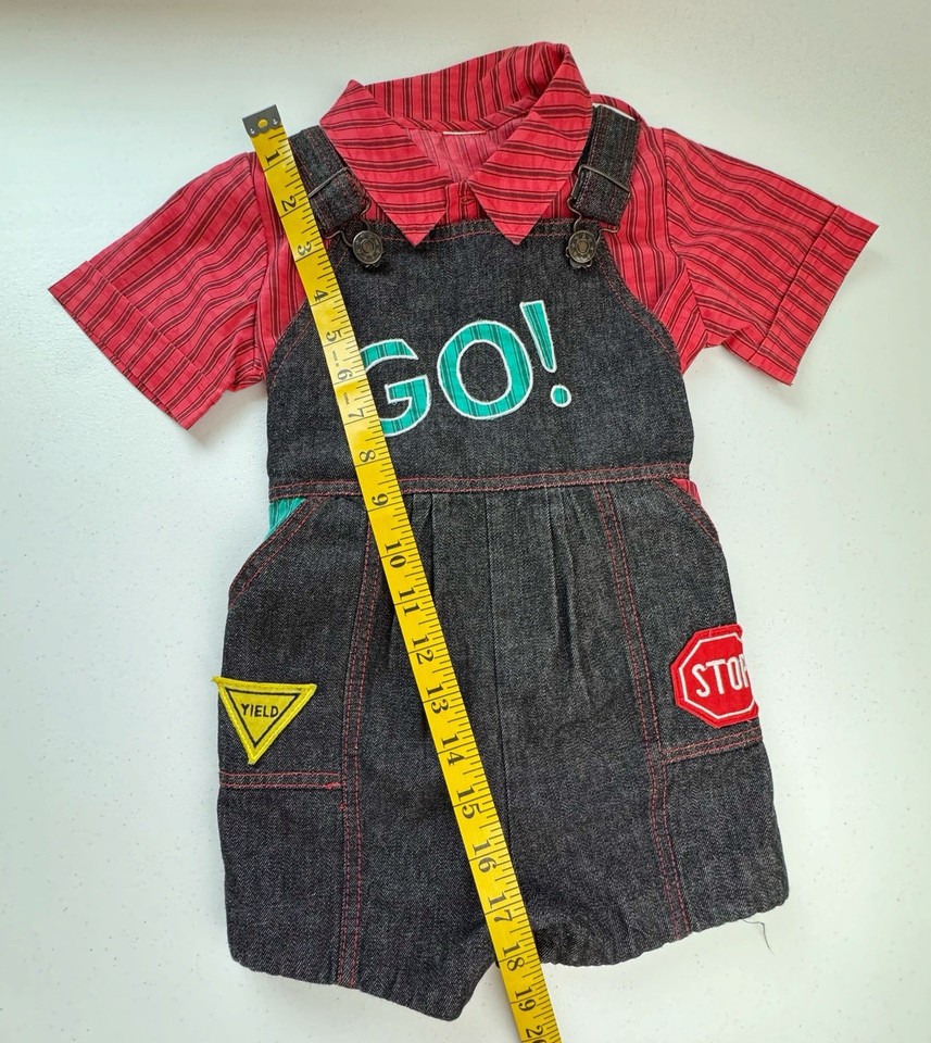 Vintage Road Sign Shortalls 2 Piece Set Size 2T? | eBay