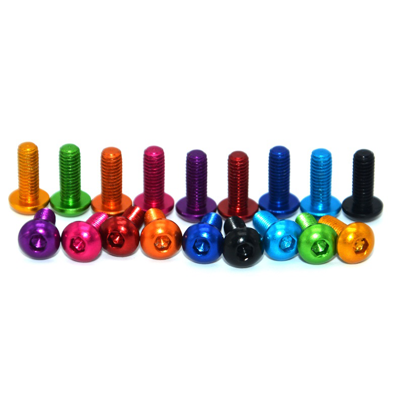 M3 Aluminum Alloy Anodized Dome Head Socket Screws Hex Socket Round ...