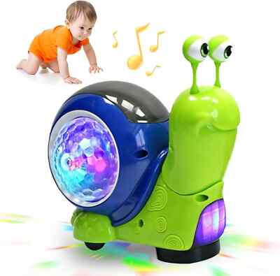 Luminous Snail Toy,Snail Toy for Baby,Electric Snail Crawling Toy,Light ...