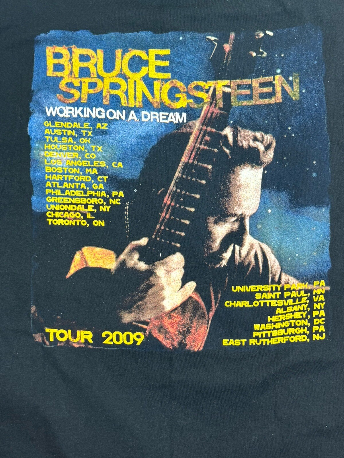 Bruce Springsteen Working On A Dream 2009 World Tour Men Vintage T ...