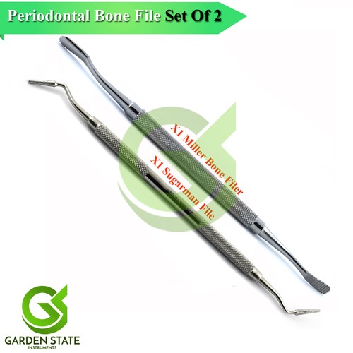 Set Of 2 Periodontal Miller Bone Filer Sugarman File Dental Surgical ...