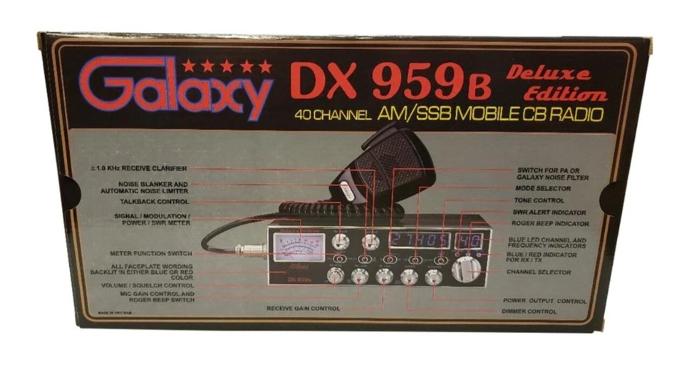 Galaxy DX959B Deluxe Edition CB Radio With SSB And Blue Lights EL ...