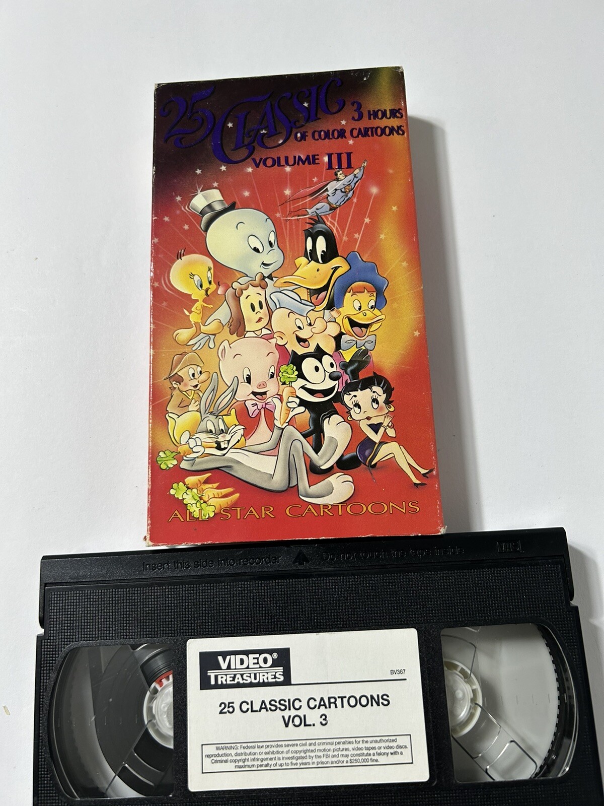 Tested 25 Classic Cartoons VHS Volume 3 1991 3 Hours Color | eBay