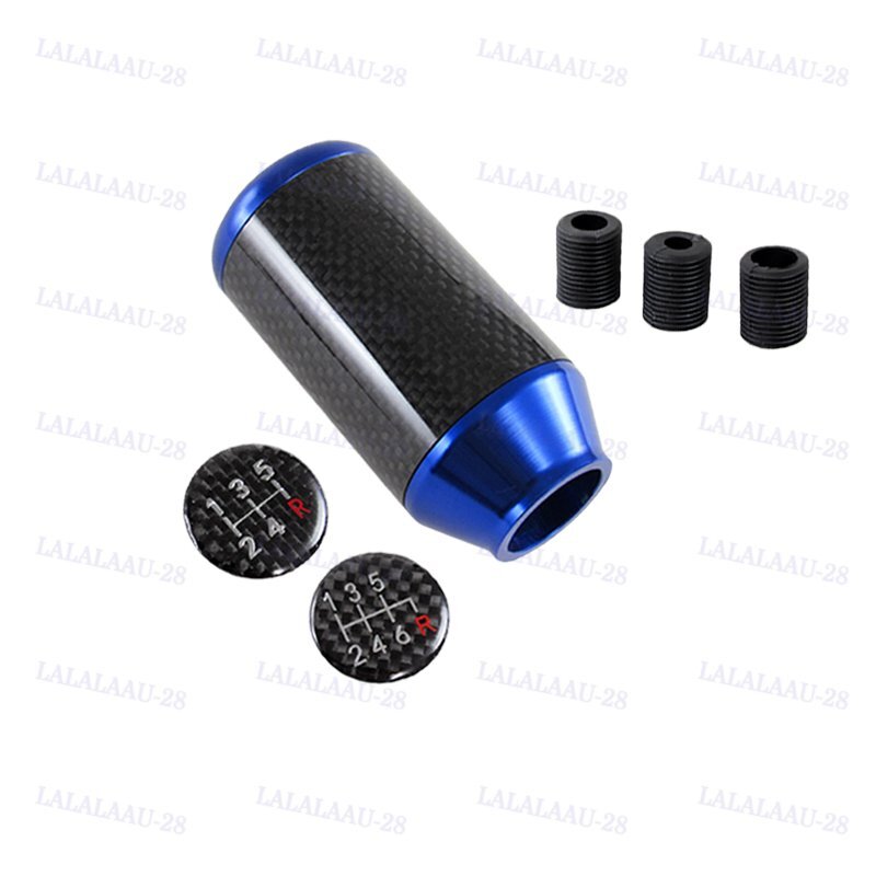 Blue 82MM Carbon Fiber Car Auto Manual Gear Stick Lever Shift Knob ...