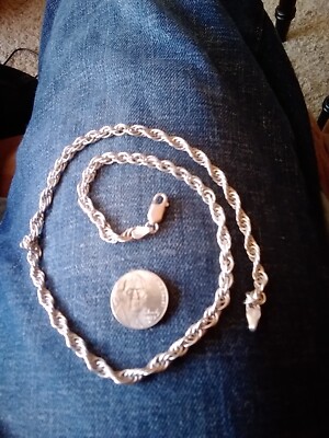 STERLING SILVER BIG ROPE CHAIN 19 INCHES LONG WEIGHS 22 GRAMS | eBay