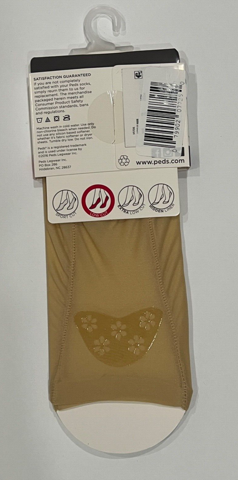 Peds Ladies OPEN TOE Breathable Nude Mesh Low Cut Sock Liners Gel Tab ...