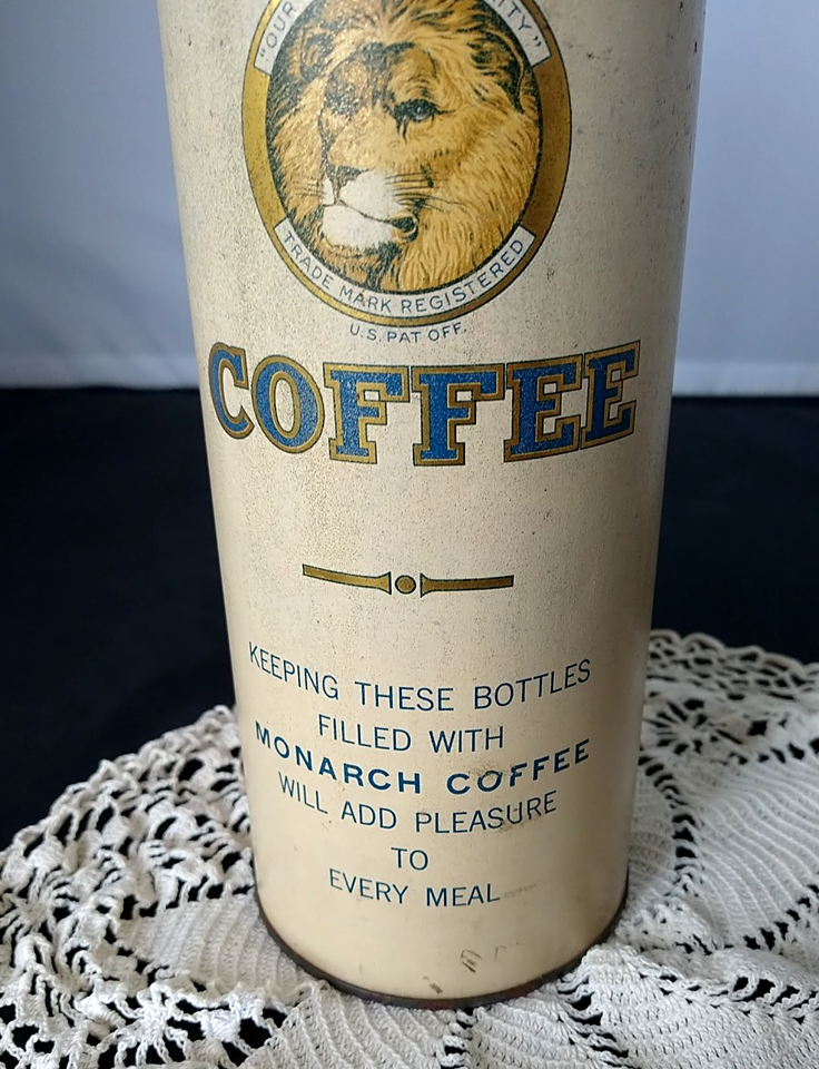 Vtg MONARCH COFFEE Thermos Advertising Promo Flask & Cork Reid Murdock ...