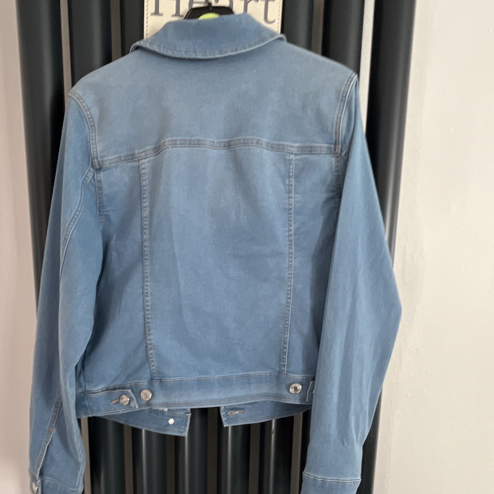 Ruth Langsford Womens Blue Denim Jacket Size 10 Button Front Collared 2607