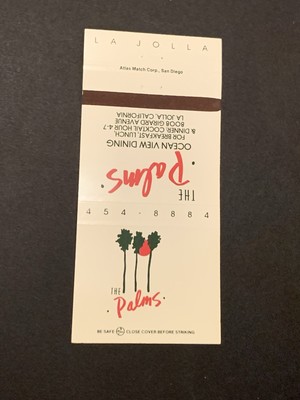 Vintage California Matchbook “The Palms” La Jolla | eBay