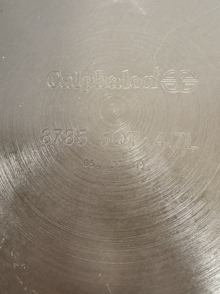 Calphalon 5 Qt Stock Pot Pan w/ Lid Cookware Anodized Aluminum 8785 EUC ...