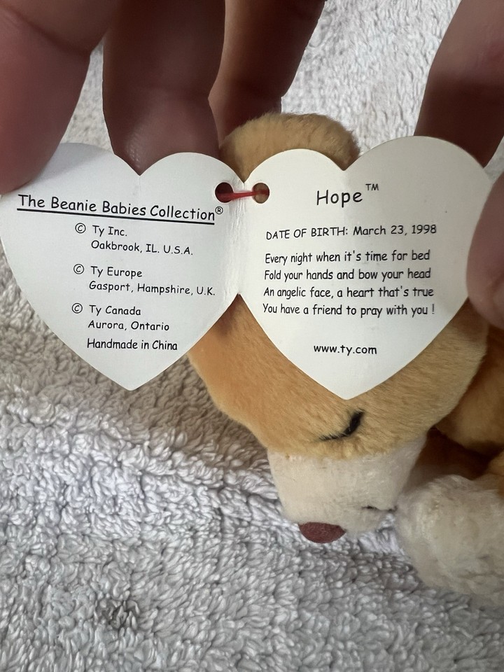 Ty Hope Beanie Baby Eye, Tag, And Paw Errors | eBay