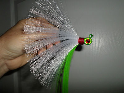 3 Pack Snook Flare Hawk Jigs Flair Candy Green Tail Weight+Hook Choice ...