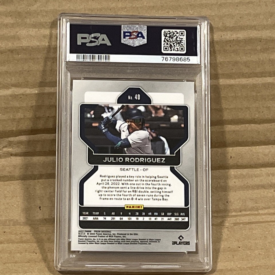 2022 Panini Prizm Julio Rodriguez Rookie Card PSA 9 Mint Seattle ...