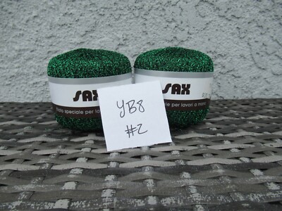 Sax Glitter Thread Yarn Crochet Polyester 192 yards 25g Color 115 Lot ...