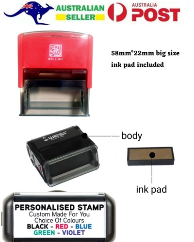 Custom Rubber Stamp Self Inking Personalised Your Logo Business Stamp ...