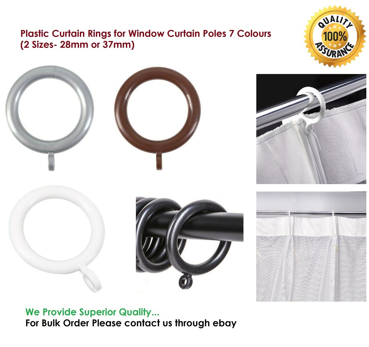 Curtain Ring Sizes Extendable Curtain Pole 28mm.